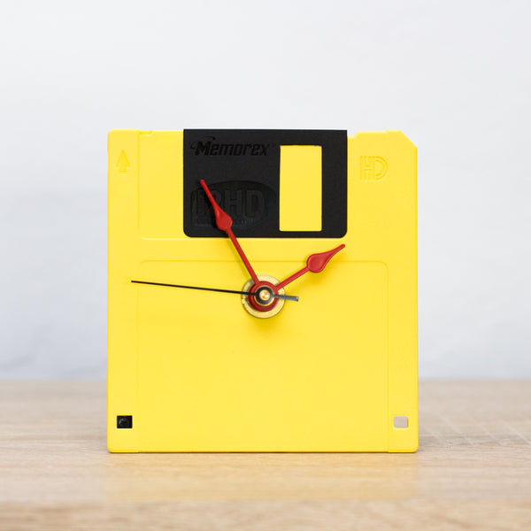 Unique Desk clock - recycled floppy disk clock - recomputing
