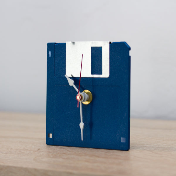 Unique Desk clock - recycled floppy disk clock - recomputing