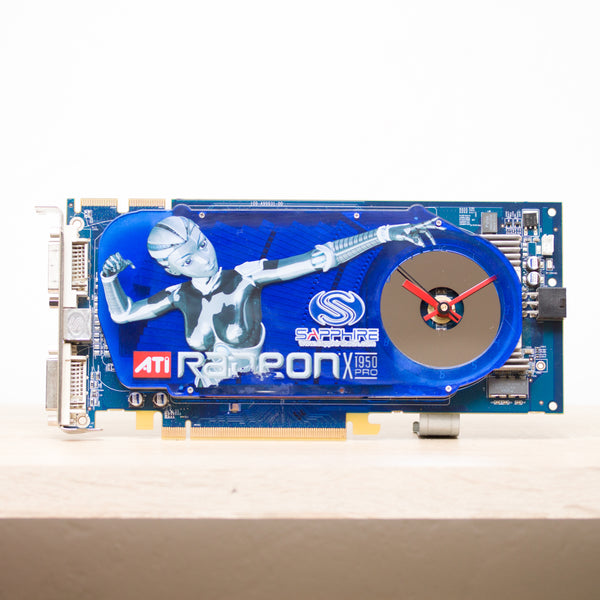 Desk clock - unique office clock, Recycled graphics card - recomputing