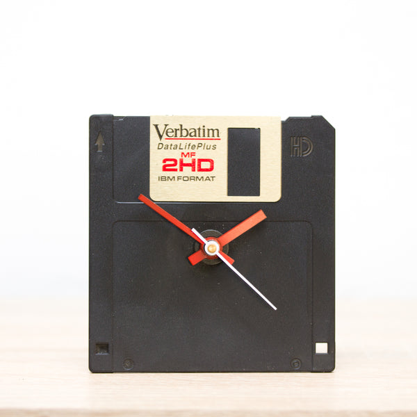 Unique Desk clock - recycled floppy disk clock - recomputing
