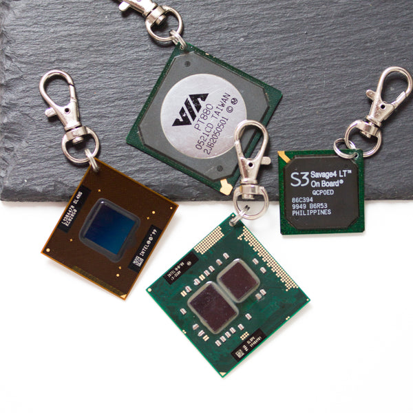 Chipset keychain, recycled computer keychain, graphic processor, GPU ...