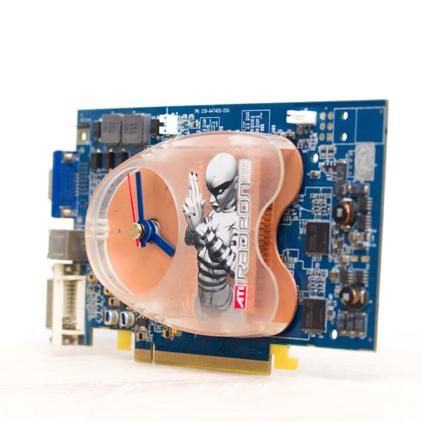 Desk clock - unique office clock, Recycled graphics card - recomputing